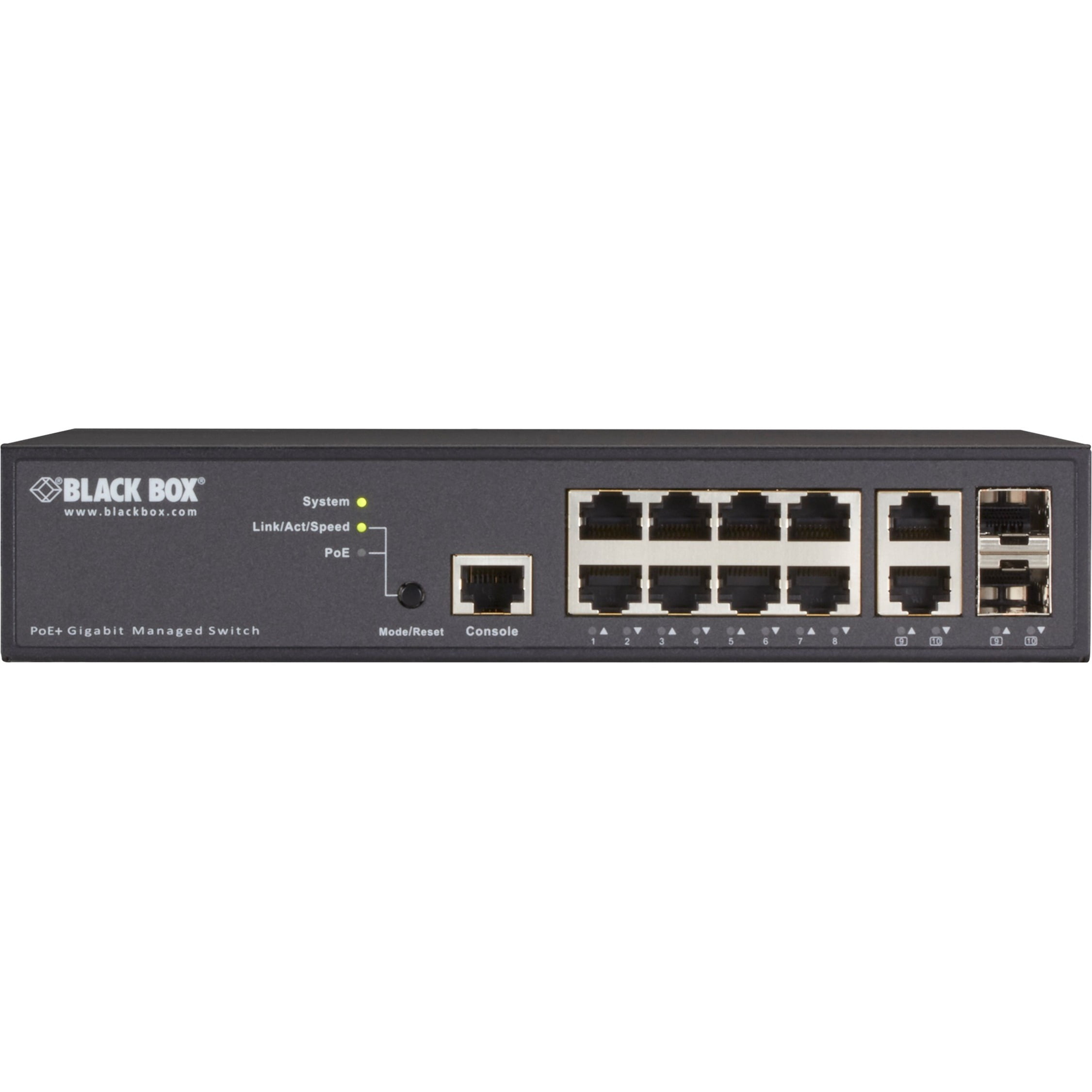 Black Box 10-Port Gigabit Ethernet Switch PoE+ Managed - Walmart.com
