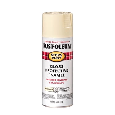 Rust-Oleum Stops Rust Gloss Protective Enamel Antique White Spray Paint ...