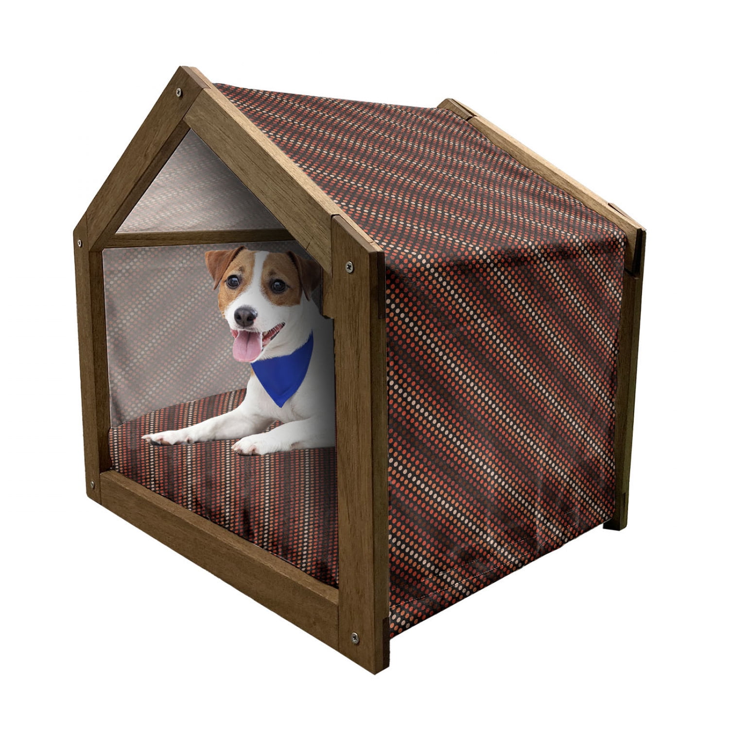 Retro Pet House, Funky Nostalgic Polka Dots Circle Rounds in Contrast ...