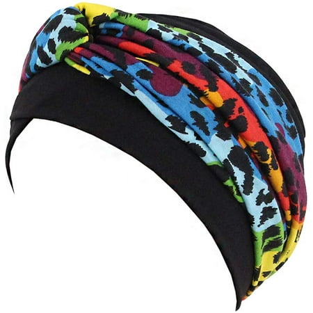 FFIY Shiny Metallic Turban Cap Indian Pleated Headwrap Swami Hat Chemo ...