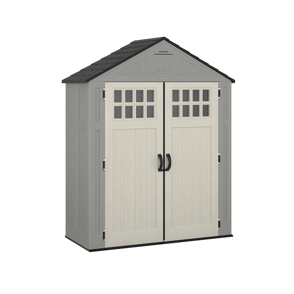 Click here for Suncast Everett Storage Shed - Resin With Metal Re... prices