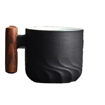 Ceramic Espresso Cups with Wooden Handle, Small Coffee Cups Double Shot ...