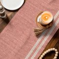 Blush Pink Table Runner, Oatmeal Beige Pink Woven Fabric Texture Rustic ...