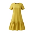 ClodeEU Women's Short Sleeve Crewneck Ruffle Hem T-Shirt Dress,Casual ...