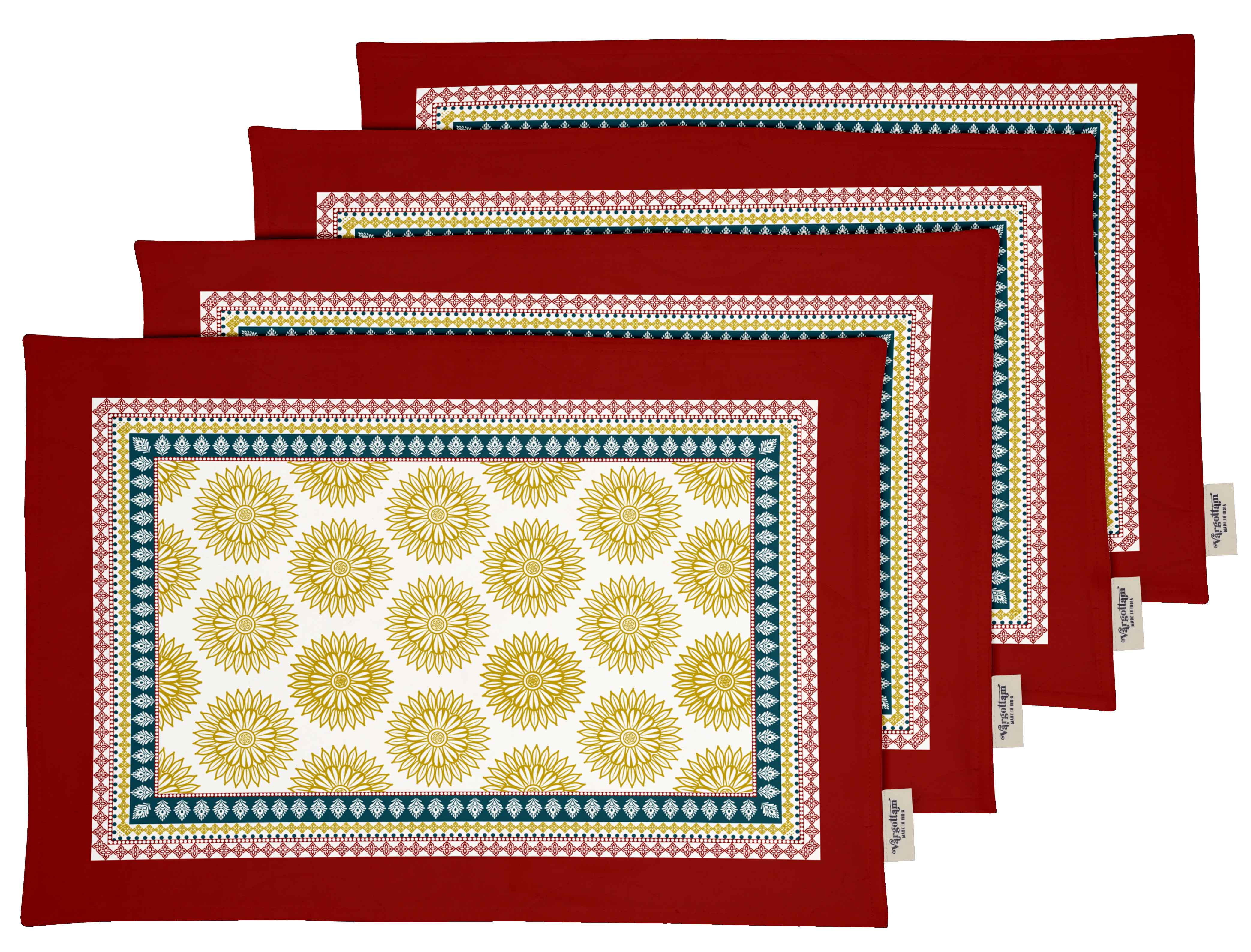 Vargottam Placemats- Placemat For Dining Table, Set Of 4- Printed ...