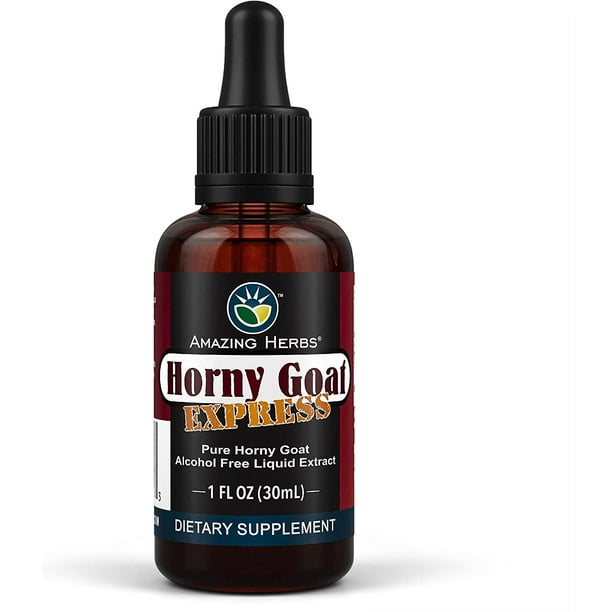 Amazing Herbs Horny Goat Express Liquid Fast Acting Alcohol-Free, 1 oz ...