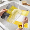 Abstract Yellow Gary Paint Leather Placemats Set of 4, 12x18 Inch ...