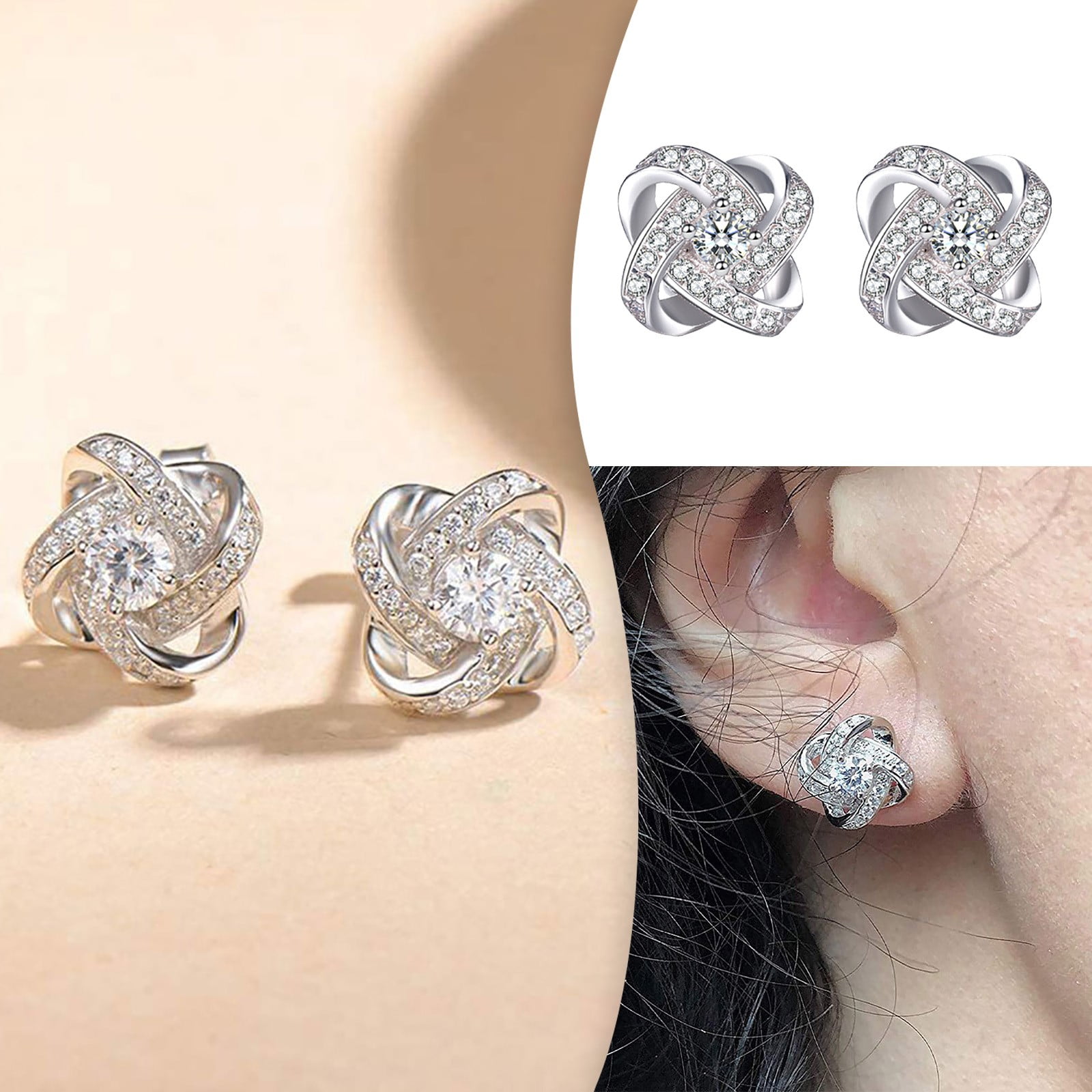 Click here for Llqkigsxse Titanium Earrings For Girls Silver Plat... prices