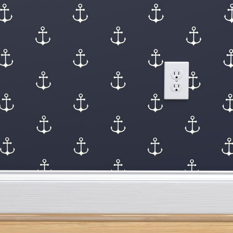 Navy Blue Anchor Wallpaper
