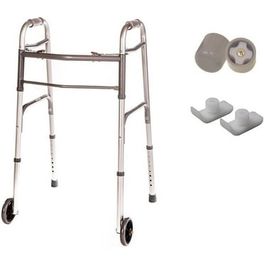 Equate Folding Walker with Wheels, Black - Walmart.com