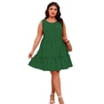 AURA Sleeveless Polka Dot Maxi Dress Round Neck Loose Fit Ruffle Hem ...
