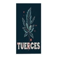 Stylish Beach Towel with Leaf Design - Light Blue & Green Hues Orange ...
