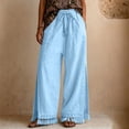 AHTJRT Palazzo Pants for Women Drawstring Elastic Waist Casual Pants ...