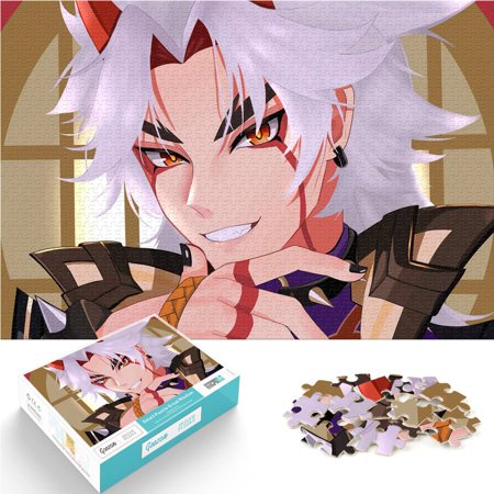 Genshin Impact Hu Tao 1000 Piece Circular Puzzle Brain Intelligence Challenge 26.5"x26.5" Great ...