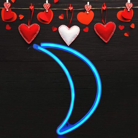 Neon Light Moon Shape LED Neon Light Sign Decorative Neon Wall Light ...