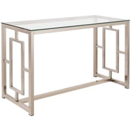 Cortesi Home Laila Console Table in Gold Stainless Steel and Clear ...