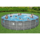 Coleman Power Steel Round Frame Above Ground Pool Set for Kids and ...