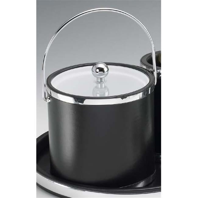 Sophisticates Black with Polished Chrome 3 Quart Ice Bucket with Bale ...