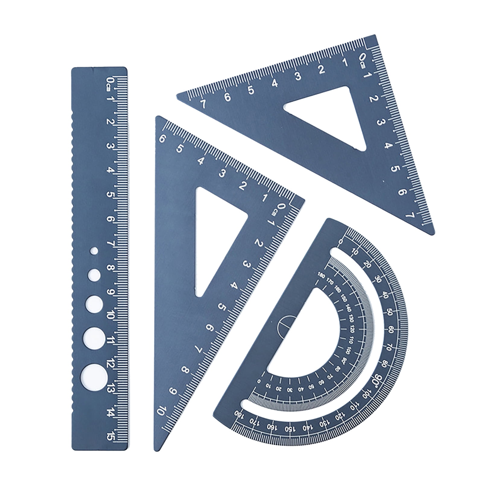 HEVIRGO 4Pcs/Set Multifunctional Ruler Eye-catching Metal Widely Usage ...