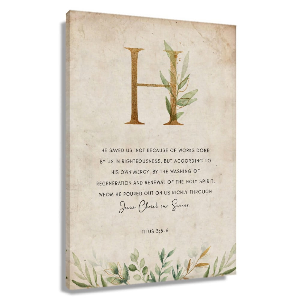 Titus 3 5-6 Wall Art Bible Verse Poster Artwork Prints Leaves ...