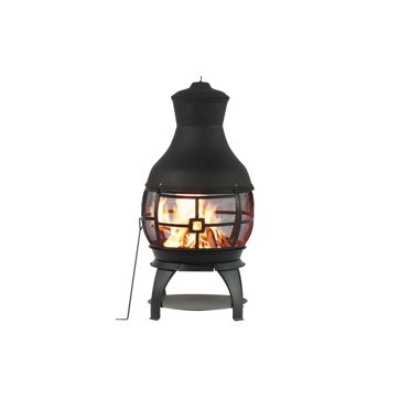Esschert Design 26" Black Finish Cast Iron Chiminea - Walmart.com