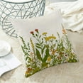 Yellow and Green Pillow Covers 16x16 Inch Set of 2, Spring Wildflower ...