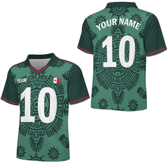 Custom Soccer Jersey - Personalized Mexico Jersey Shirt Short Sleeve T ...