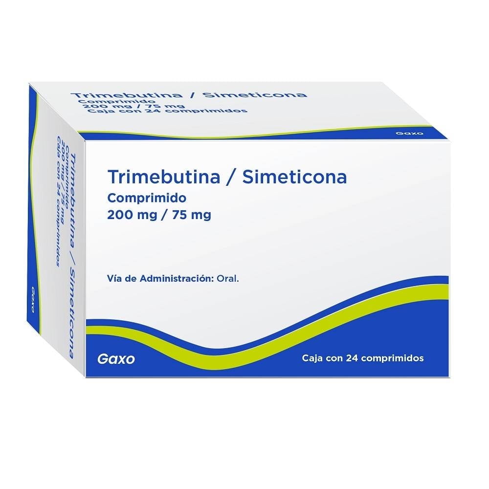 Trimebutina, Simeticona 200 mg/75 mg 24 comprimidos | Walmart en línea