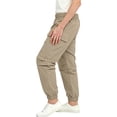 Khaki Thin Straight Leg Basic Long Leg Wild Cargo Sport Athletic Brunch ...