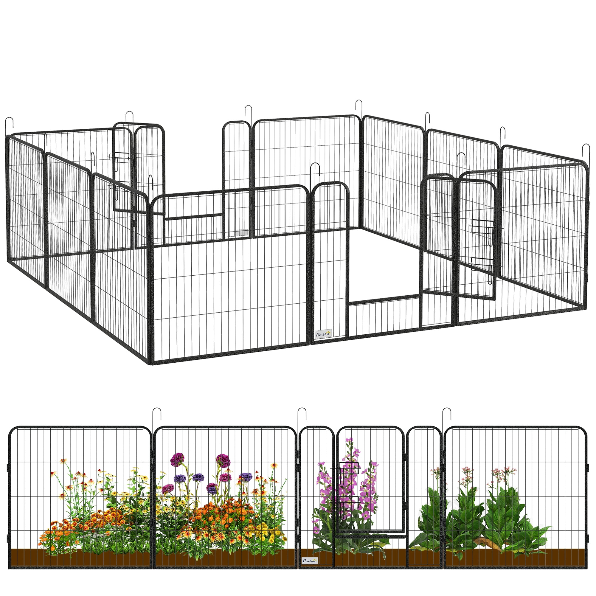 Click here for Pawhut Dog Pen With Gate  12 Panels Puppy Playpen... prices