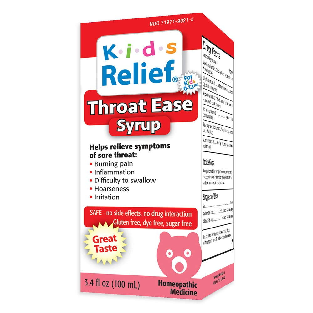 Sirope Kids Relief Throat Ease para niños de 0 a 12 años, 100 ml ...