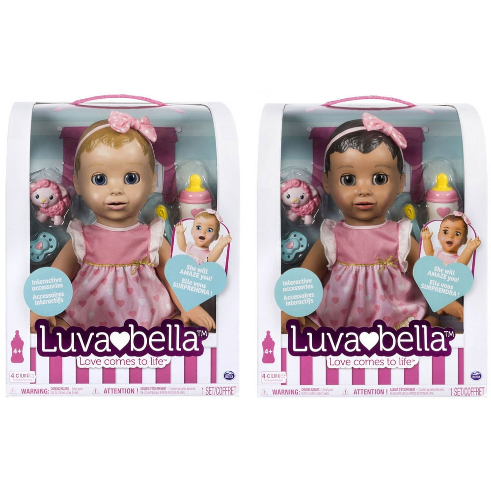 Luvabella Blonde & Brunette Set of 2 Responsive Baby Dolls - Walmart ...