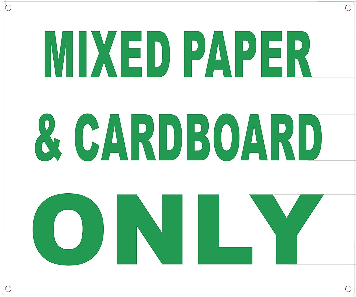 Mixed Cardboard and Paper only Sign (Aluminium, 10x12) - Walmart.com