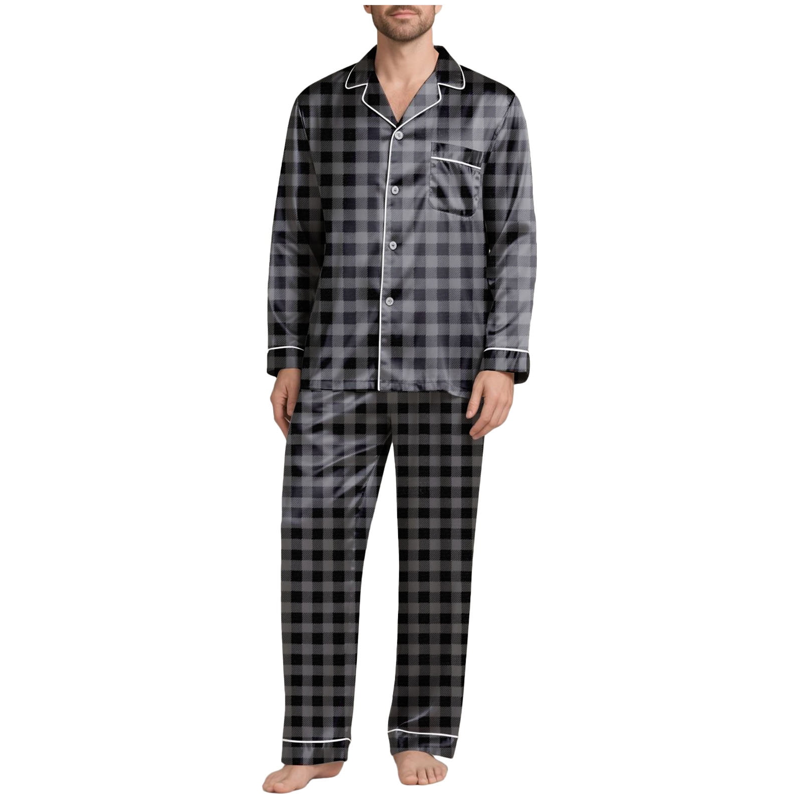 Click here for Ccpelsie Mens Button Down Pajamas Set Lightweight... prices