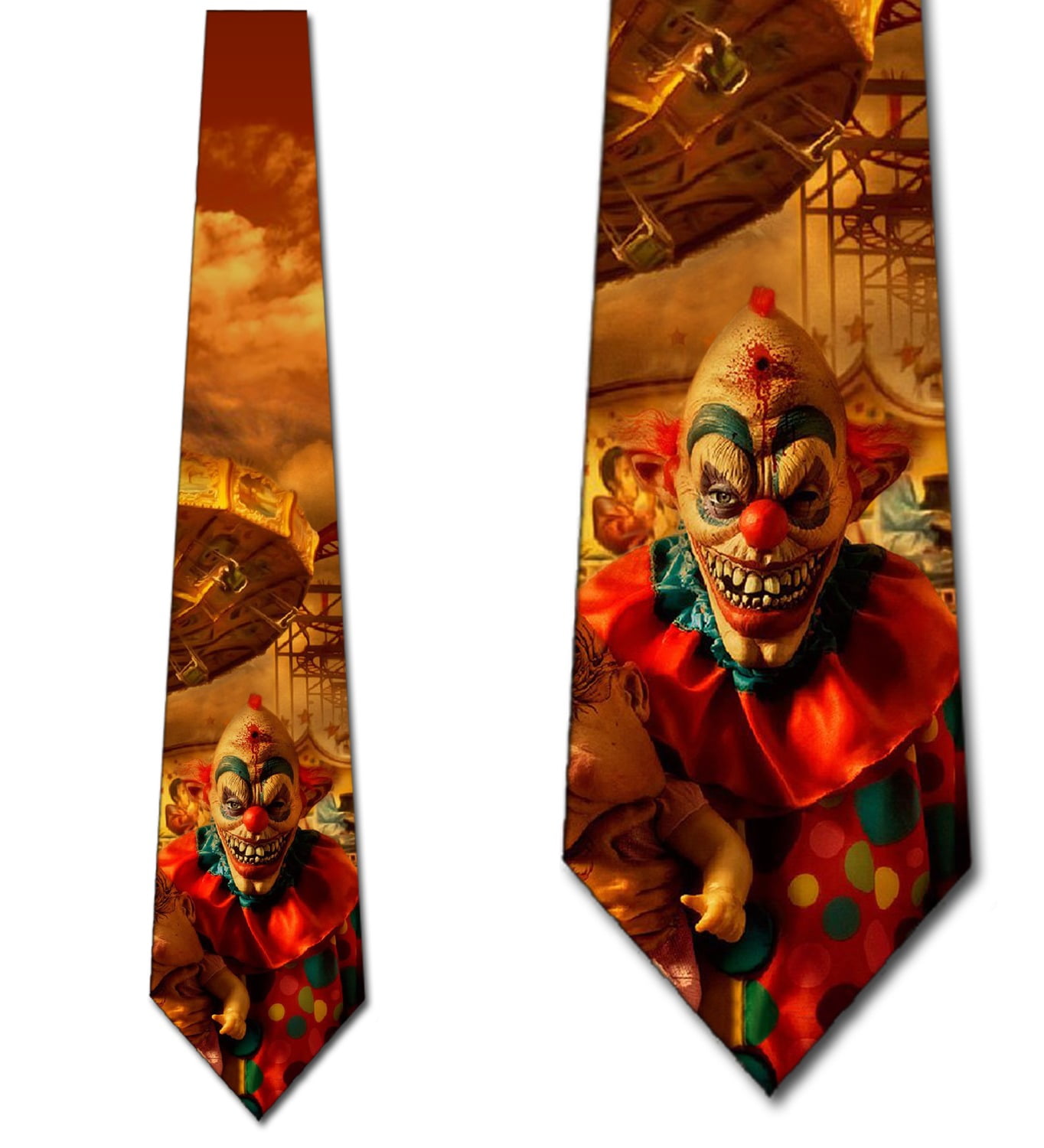 Clown Ties Mens Scary Halloween Carnival Necktie by Three Rooker ...