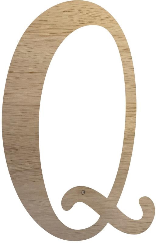 Wooden Letter Craft Alphabet Q, Unfinished 5'' Small Wood Letter Décor ...