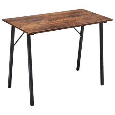 32 Inch Black Writing Desk with 2 Fabric Drawers, Modern Study Table ...