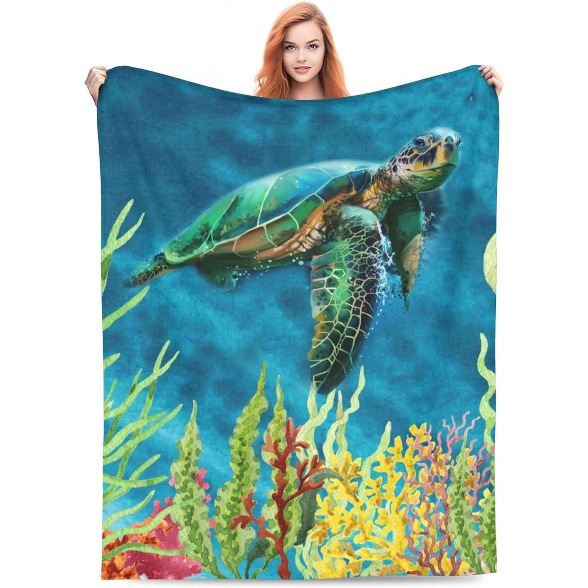 Click here for Walfour Sea Turtle Blanket Gifts For Kids Adults S... prices