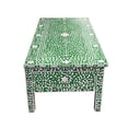 Handcrafted Bone Inlay Coffee Table – Rectangular Floral Design in ...