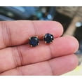 2Ct Round Cut Lab Created Sapphire Solitaire Stud Earrings 14K Yellow ...