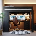 标题（199字符以内） Full Size Loft Bed with L Shaped Desk, 4 Drawers, LED Light ...