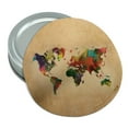 Colorful Rainbow Map of the World Earth Globe Round Rubber Non-Slip Jar ...