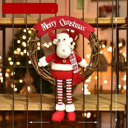 Livesture Christmas Vine Wreath Garland Snowman Door Hanging Old Man ...