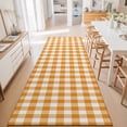 Area Rug 2x6ft Orange Buffalo Check Plaid Area Rugs for Kitchen Runner ...