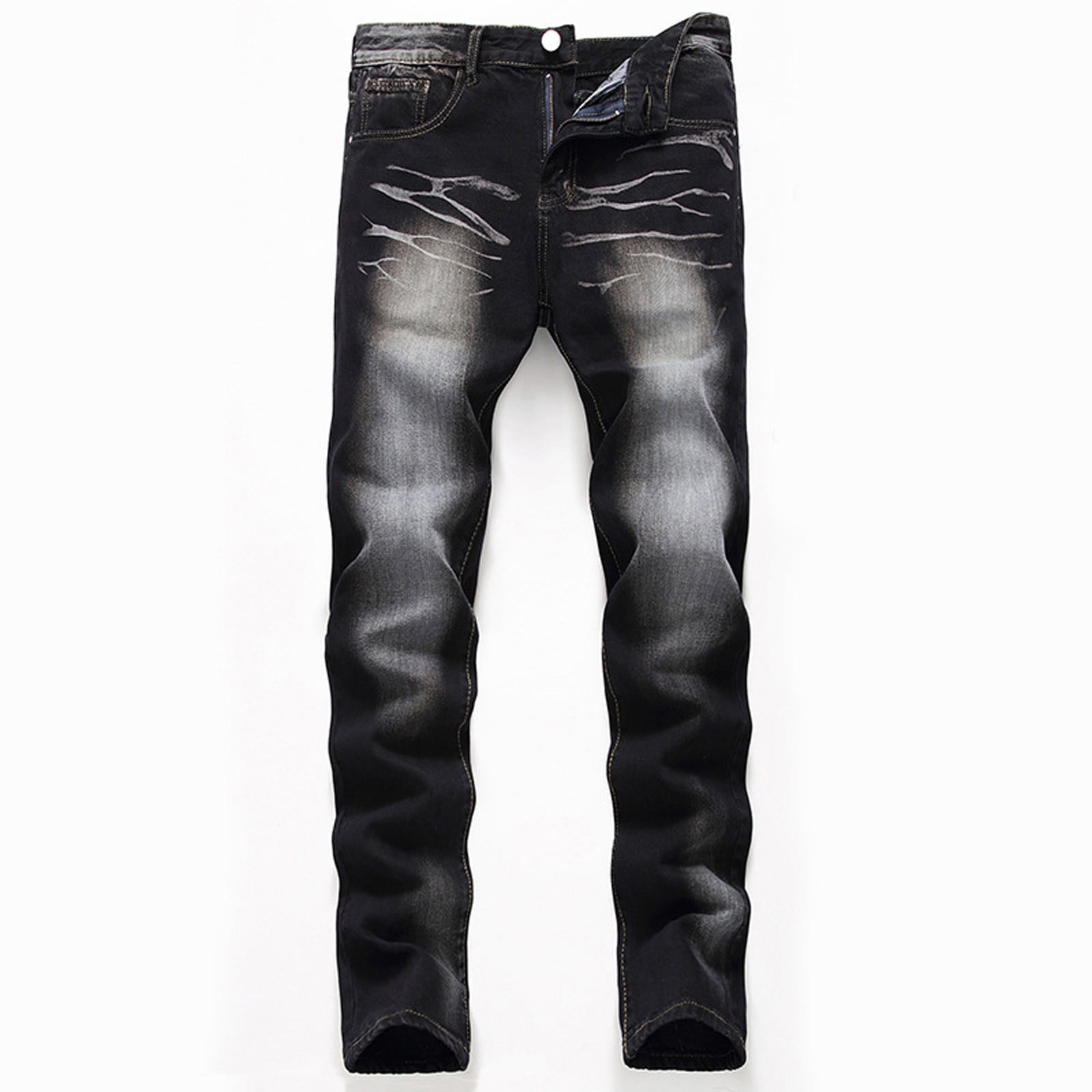 Xysaqa Men's Casual Jeans Denim Pants Slim-Fit Fashion Skinny Stretch ...