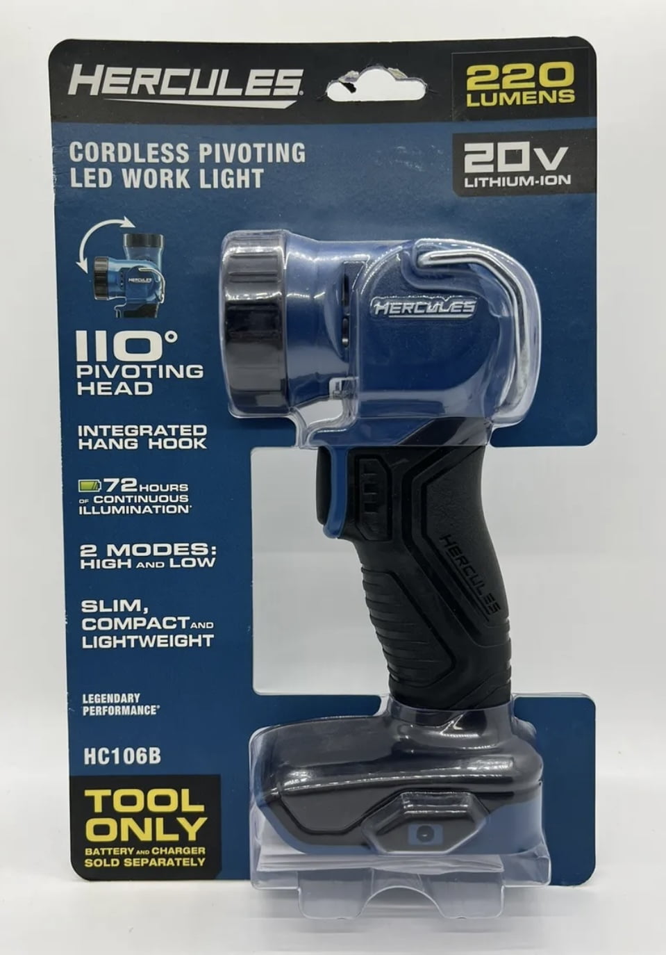 HERCULES 20V Cordless 220 Lumen Work Light - Tool Only - Walmart.com