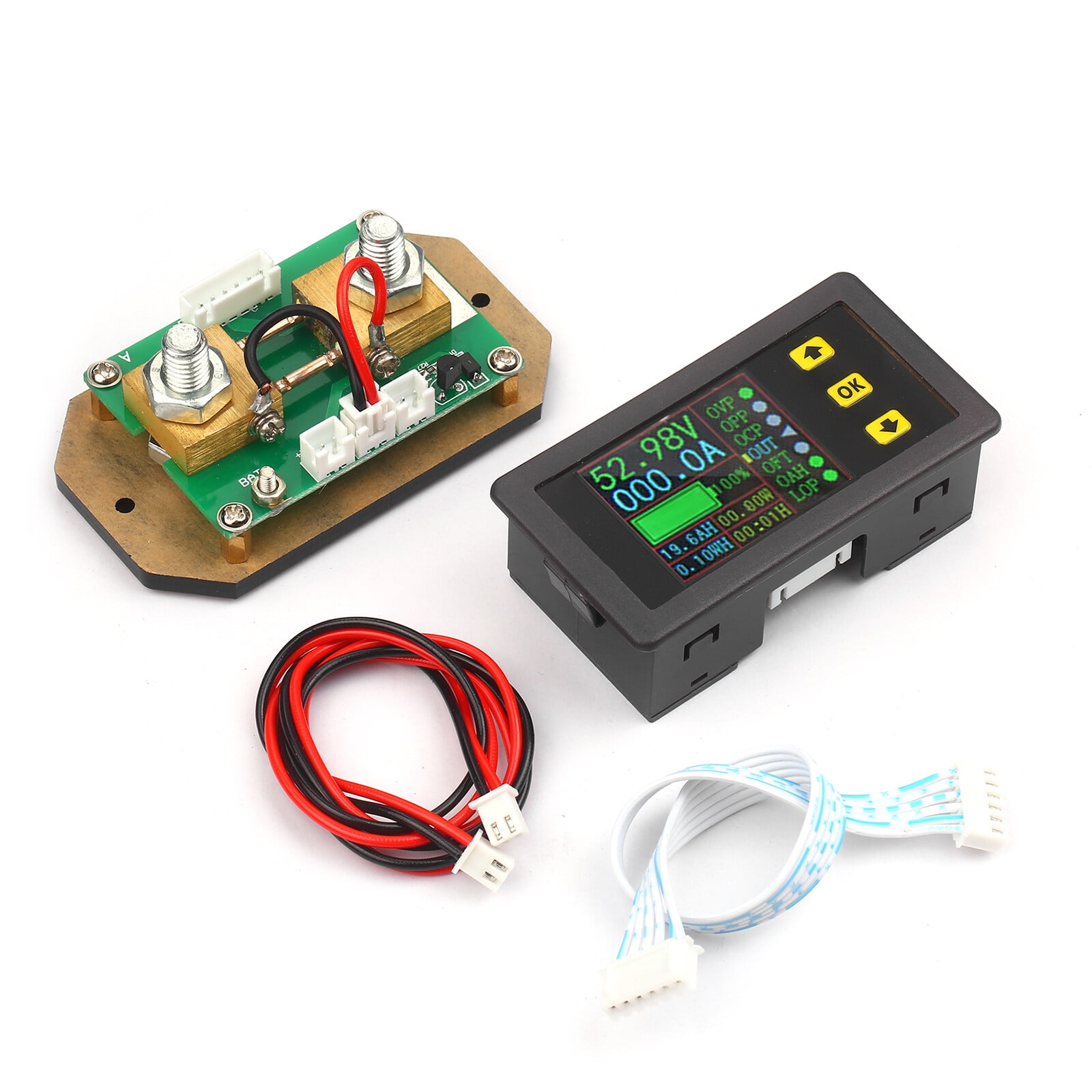 Medidor de Coulomb Hall 90V 0-100A con pantalla LCD a color, detección bidireccional de ...