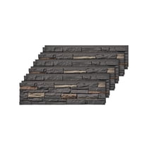 WallWell Iron Gray Premium Faux Stone Wall Panel, 46.25” x 12.88 ...