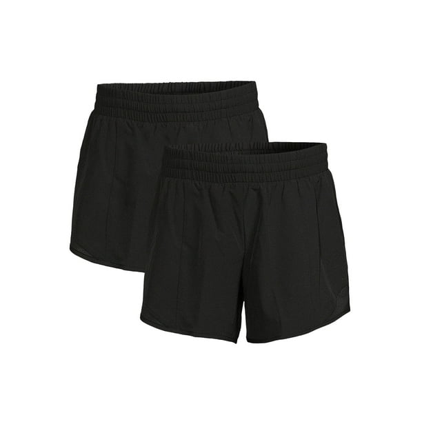 Athletic Works Girls Active Running Shorts, 2-Pack, Sizes 4-18 & Plus ...