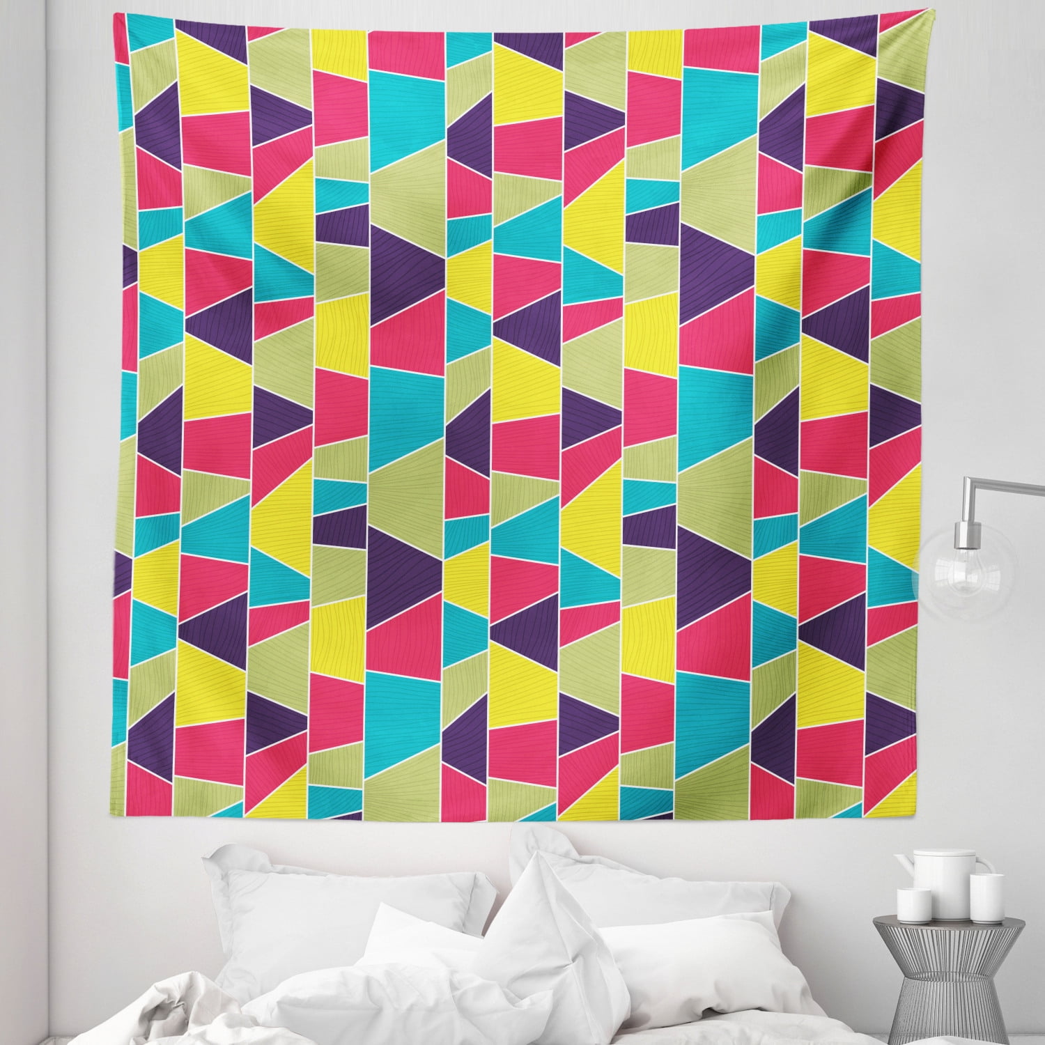 Colorful Tapestry, Mosaic Pattern with Lines and Hand Drawn Elements ...